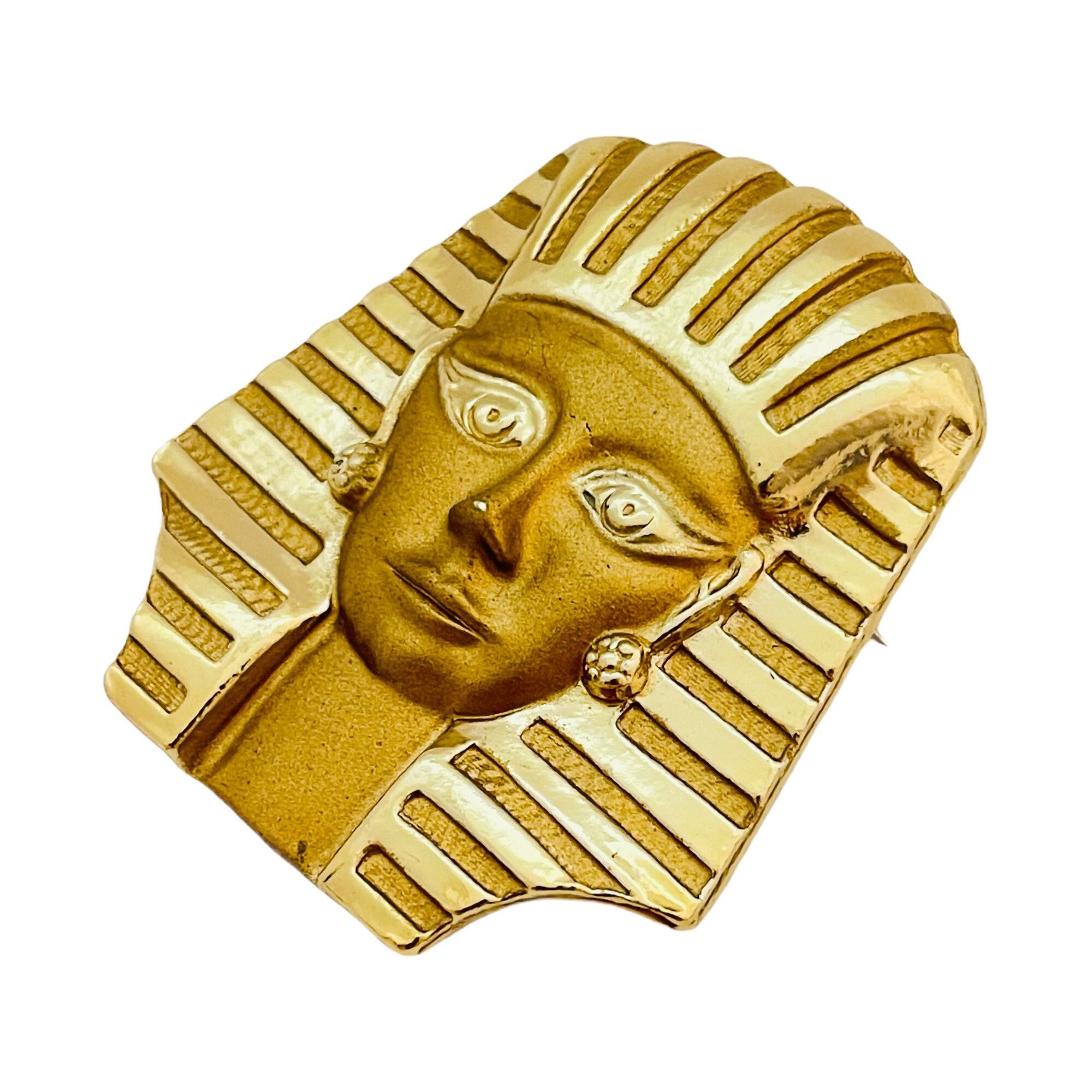 Vintage Gold Egyptian Pharaoh Designer Runway Brooch - Etsy