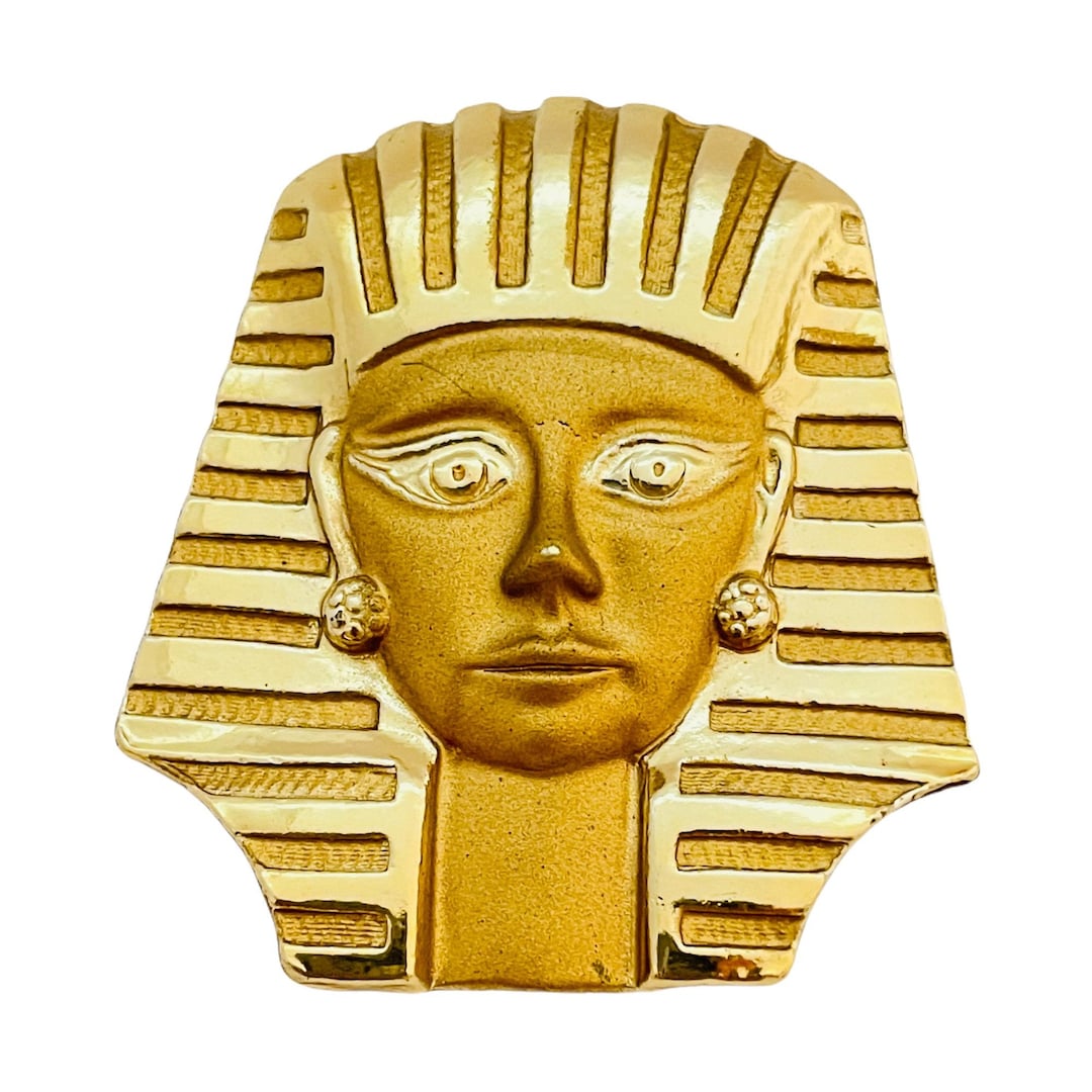 Vintage Gold Egyptian Pharaoh Designer Runway Brooch - Etsy