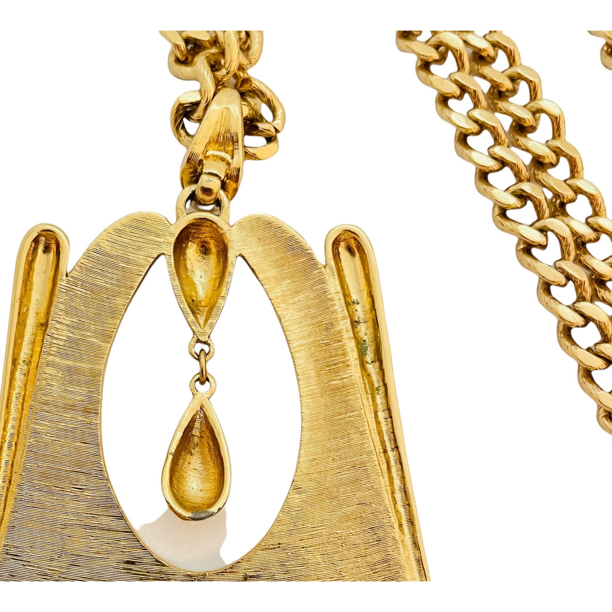 Vintage MONET Gold Chain Pendant Designer Runway Necklace - Etsy