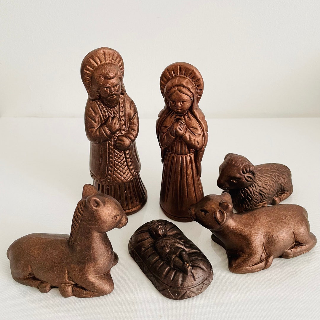 Vintage Nativity Set, Painted Pottery, Handmade - Etsy