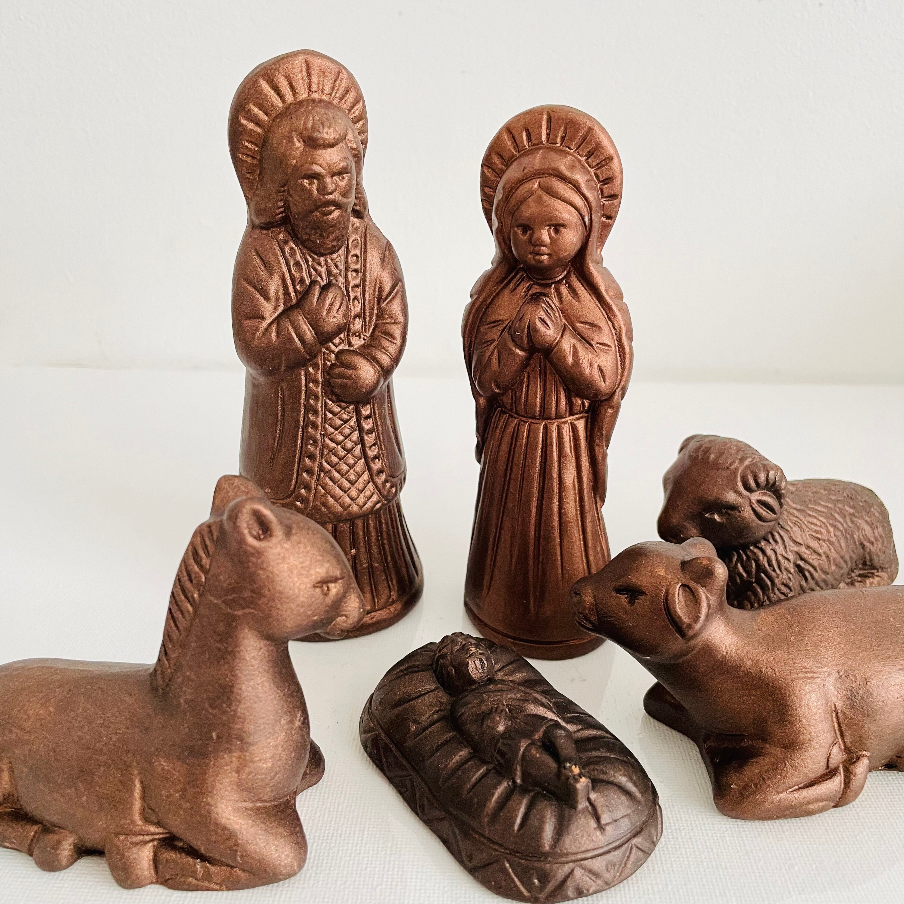 Vintage Nativity Set Painted Pottery Handmade - Etsy