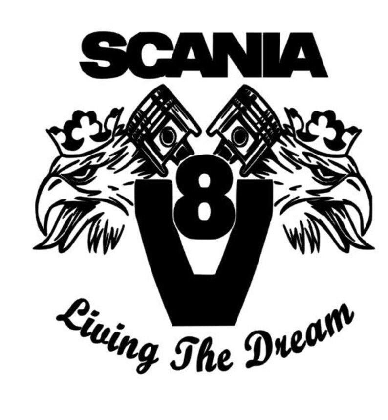 Scania V8 Sticker Living the Dream - Etsy