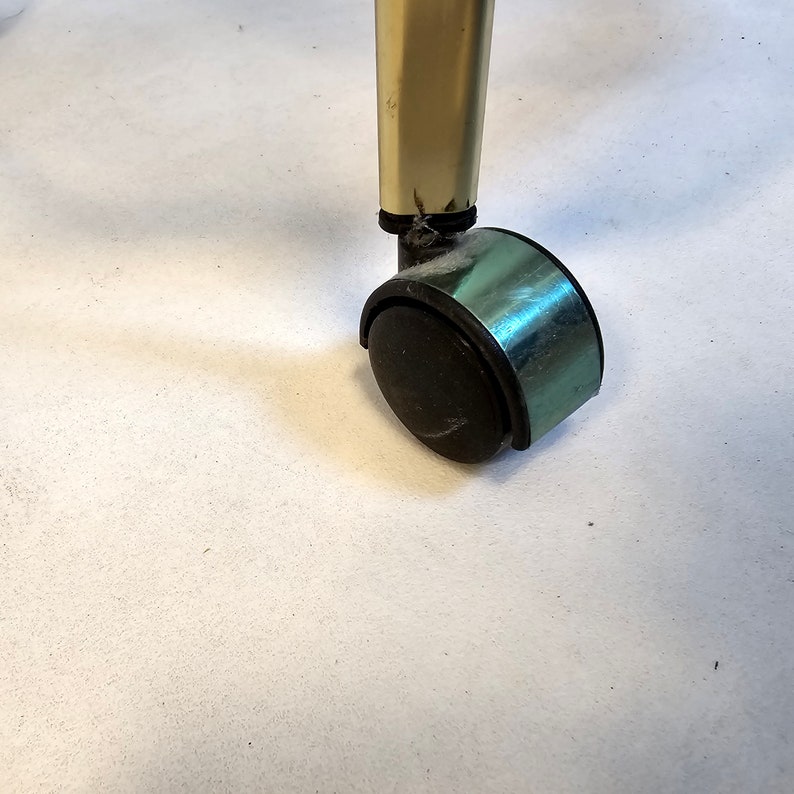 Vintage Brass Trolley Table With Two Octagonal Smoky Glass Including ...