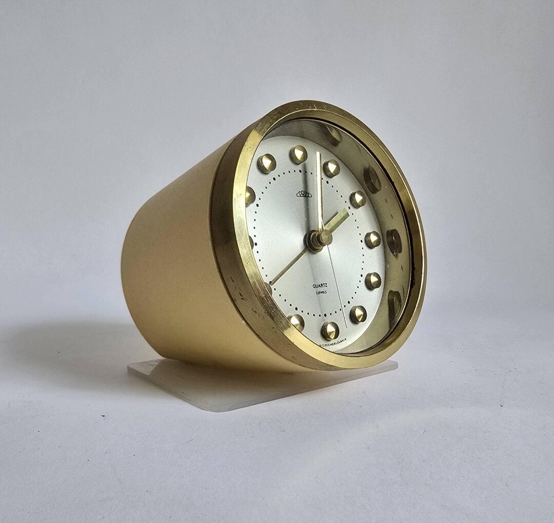 Mid Century Modern Plastic Brass Alarm Clock PRIM Czechoslovakia 60s - Etsy