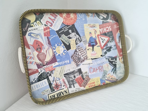 Mid Century Modern Serving Tray With Handles 60s - Etsy