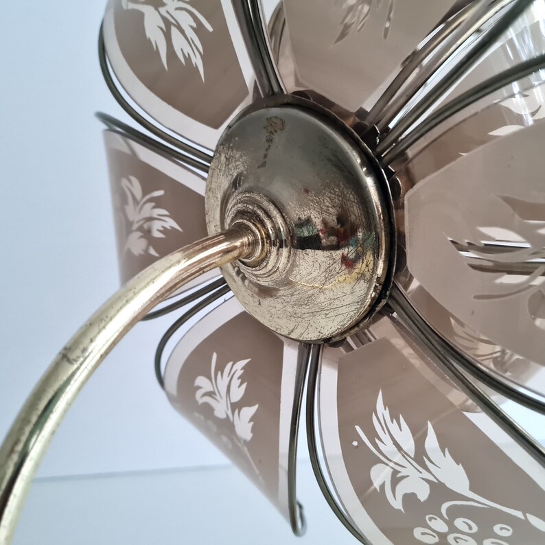 Vintage Hollywood Regency Wall Glass Floral Lamp Anthony California ...