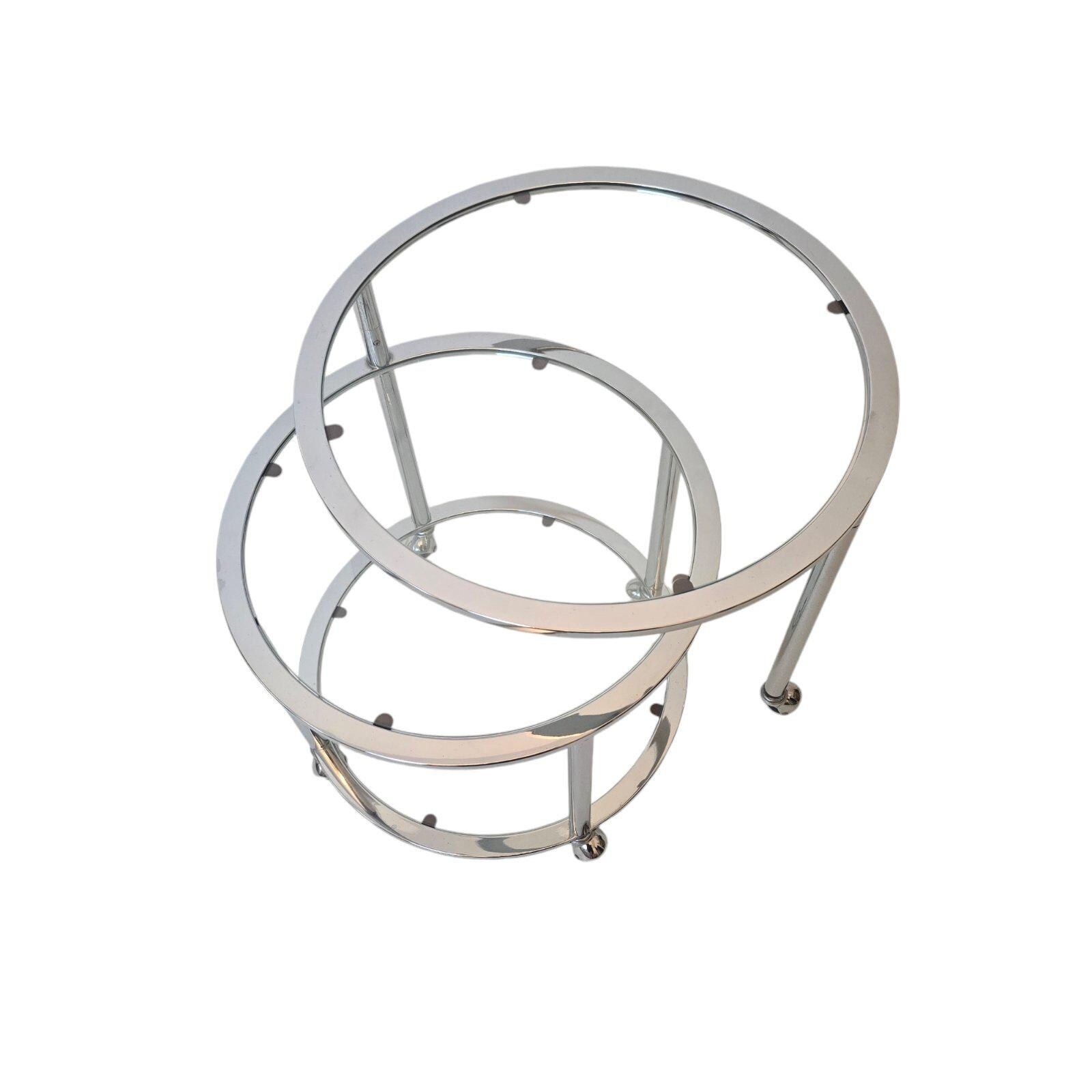 Vintage Mid Century Modern Chrome and Glass Transformer Coffee Table ...