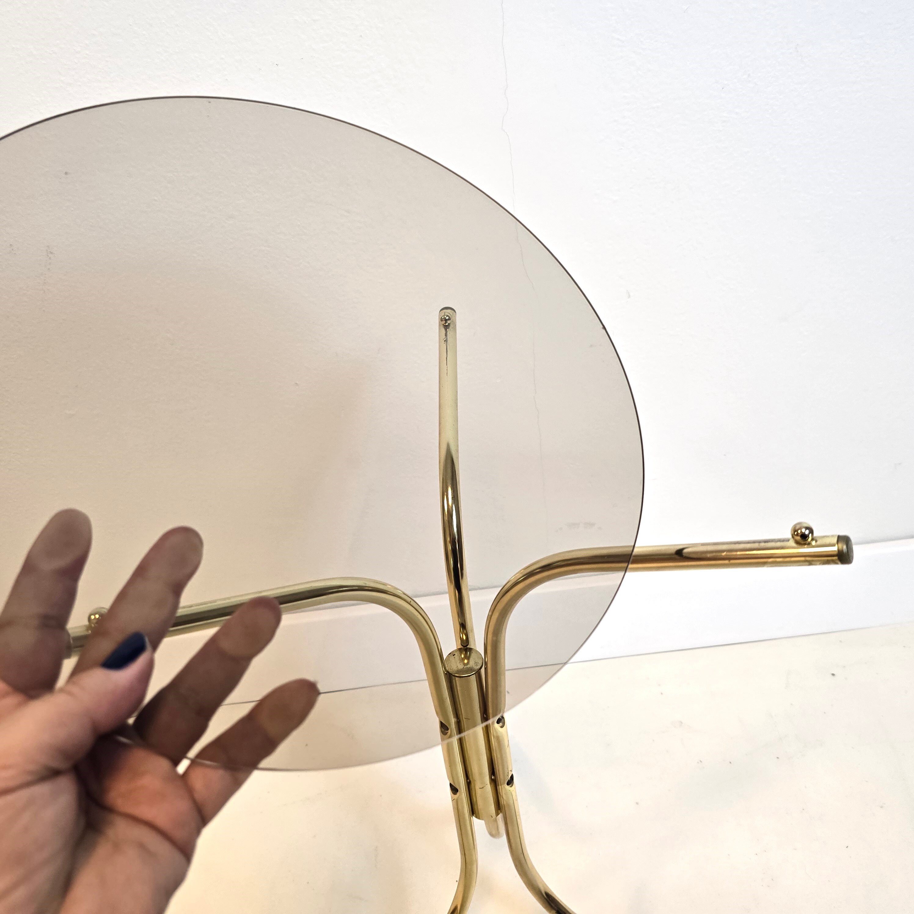 Vintage Mid Century Modern Small Table With Smoked Glass - Etsy