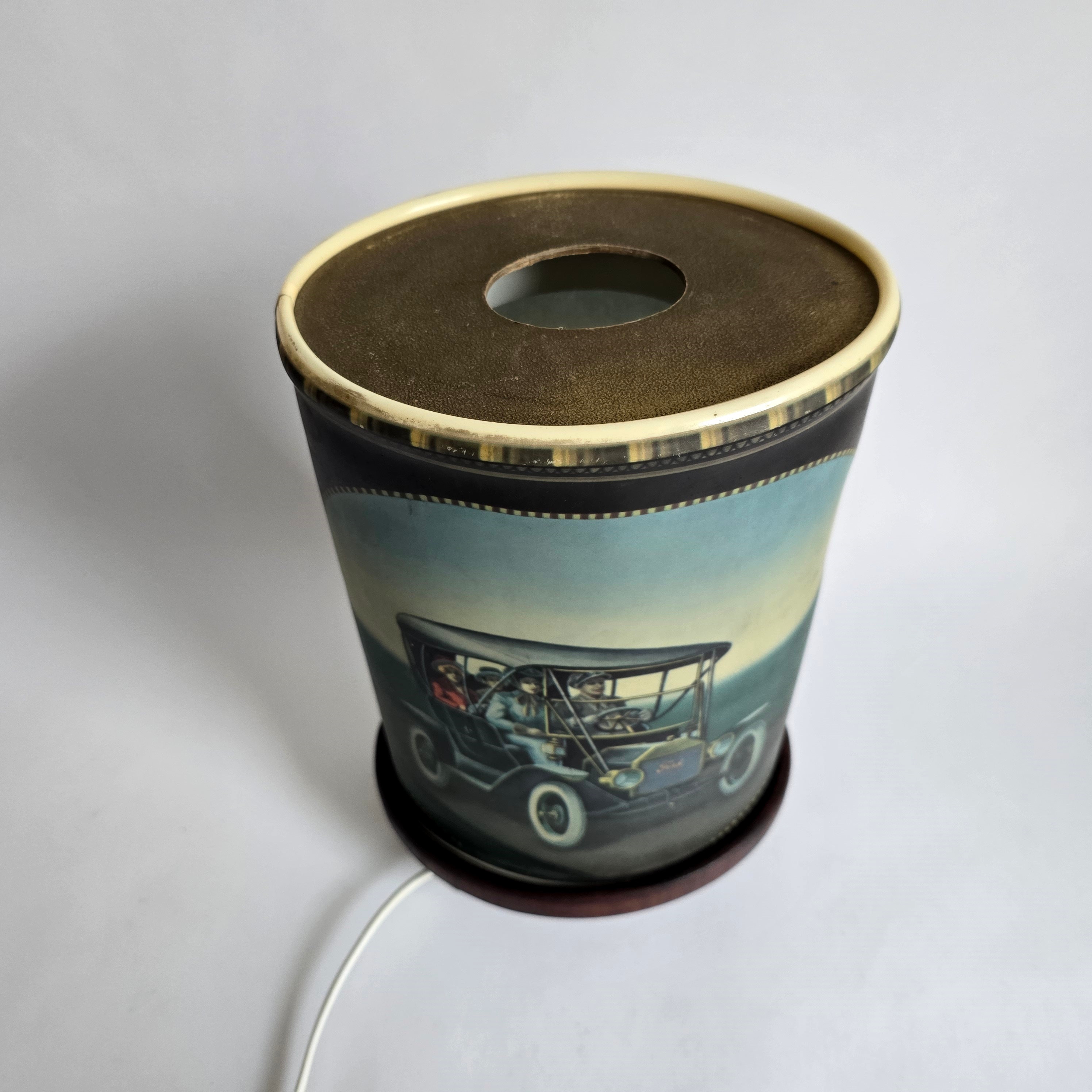 Vintage Mid Century Modern Motion Table Lamp With Scenes of Retro Cars ...