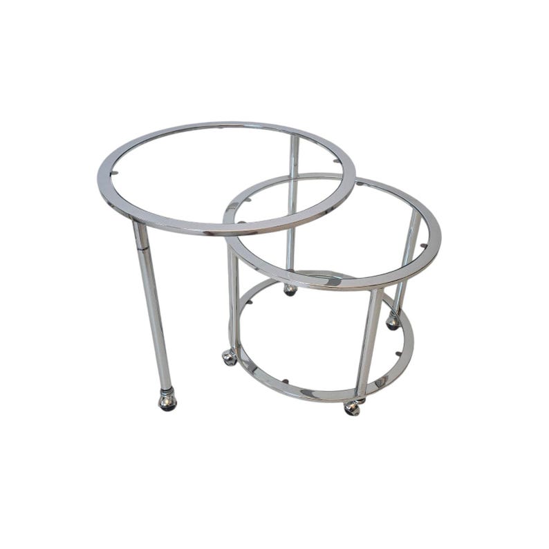 Vintage Mid Century Modern Chrome and Glass Transformer Coffee Table ...