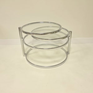 Vintage Mid Century Modern Chrome and Glass Transformer Coffee Table ...