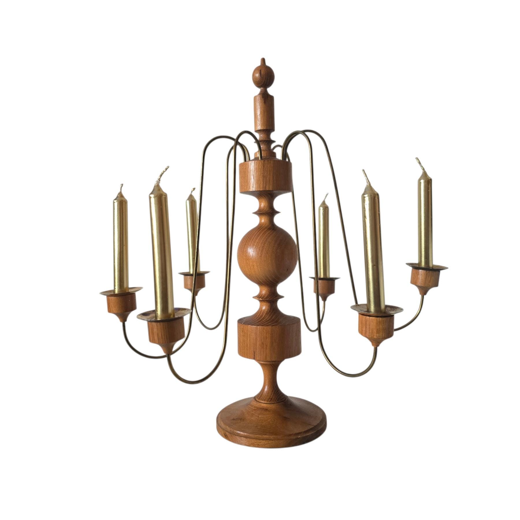 Vintage Mid Century Modern Candle Holder Retro Erzgebirge Six-arm ...