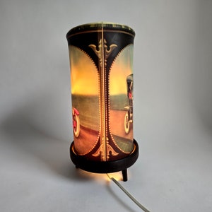 Vintage Mid Century Modern Motion Table Lamp With Scenes of Retro Cars ...