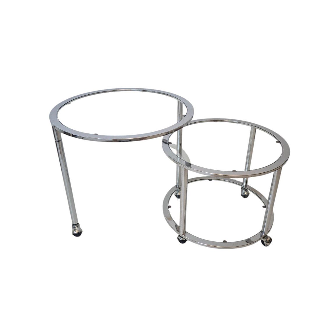 Vintage Mid Century Modern Chrome and Glass Transformer Coffee Table ...