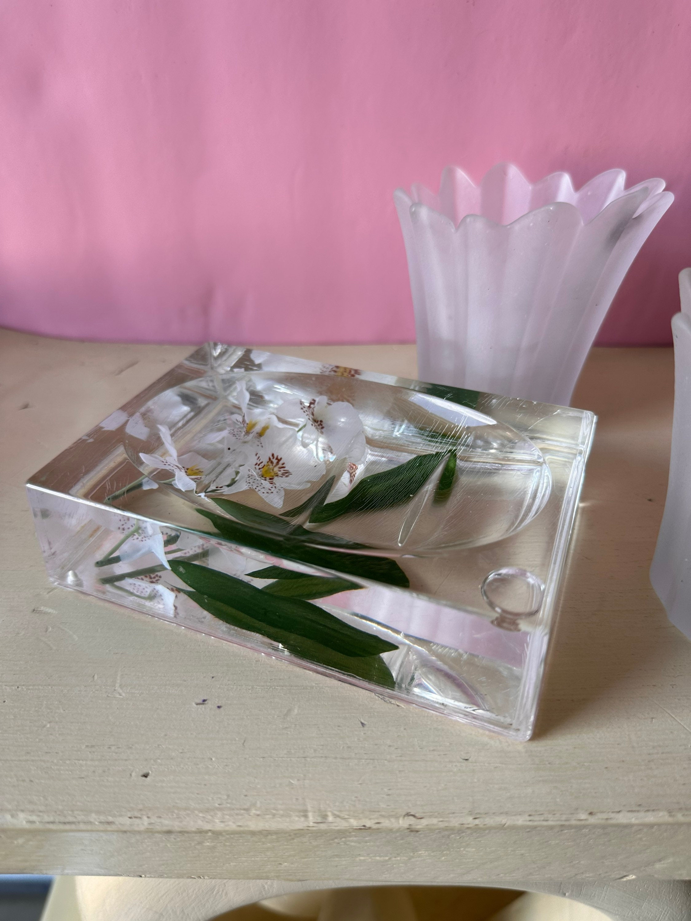 Vintage Lucite Water Filled Soap Dish Floating Acrylic Clear - Etsy