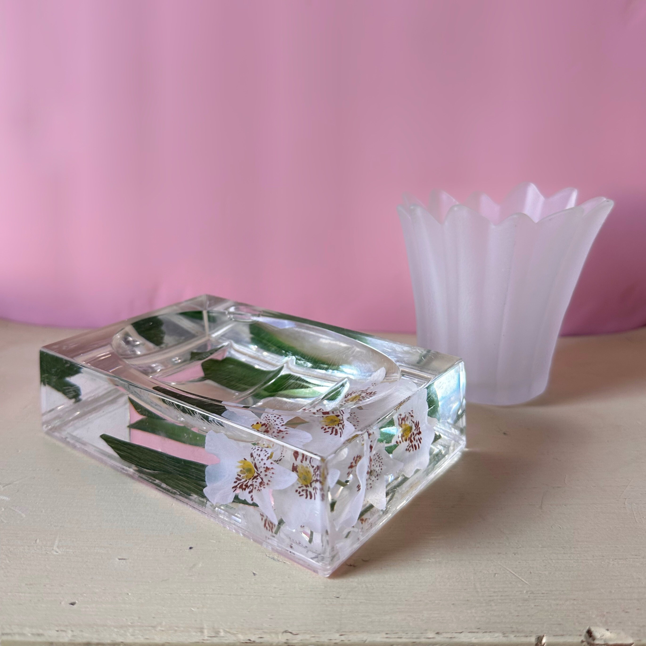 Vintage Lucite Water Filled Soap Dish Floating Acrylic Clear - Etsy