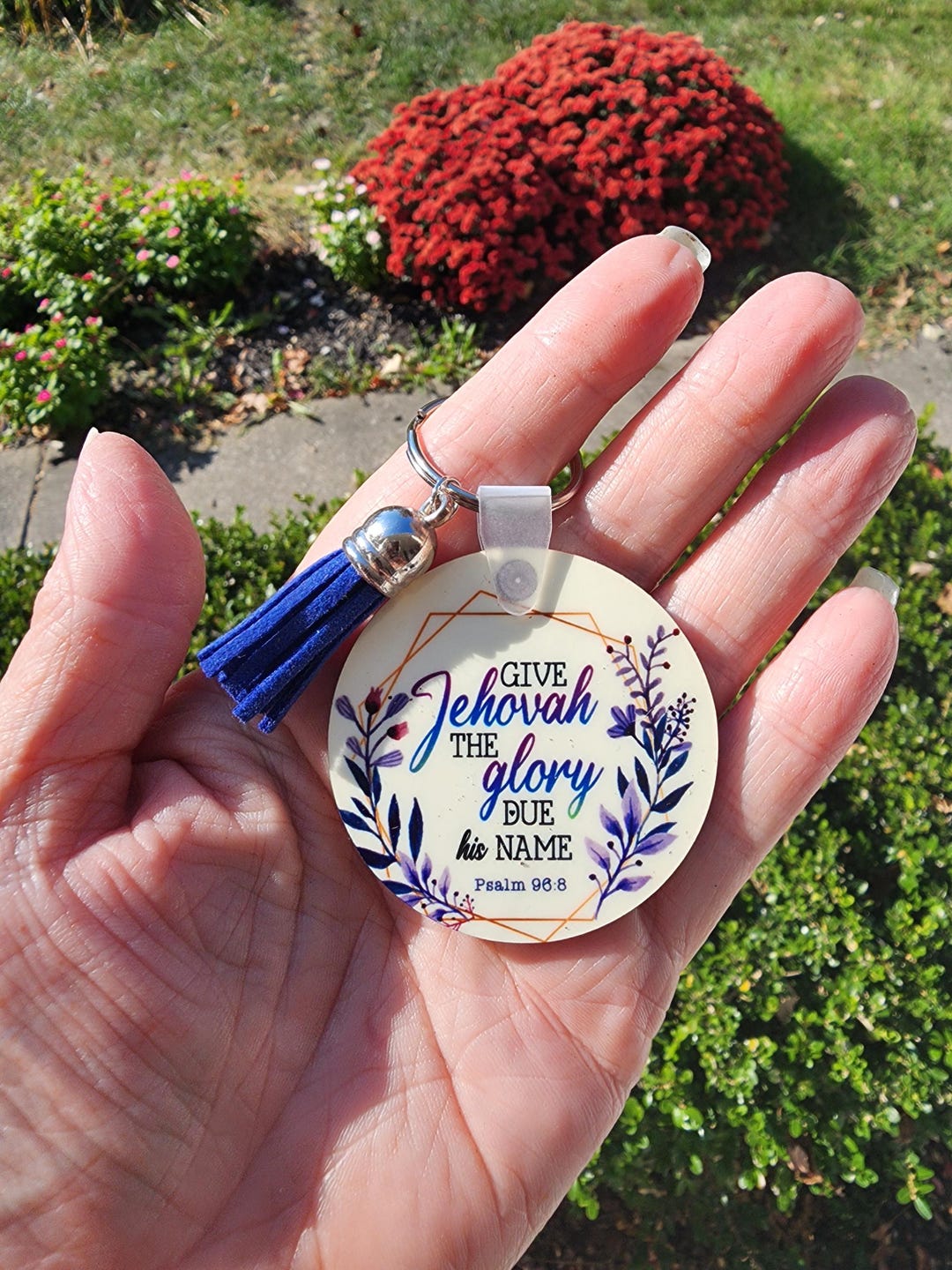 2025 Year Text Personalized Keychain - Ps. 96:8 English or Spanish - Etsy