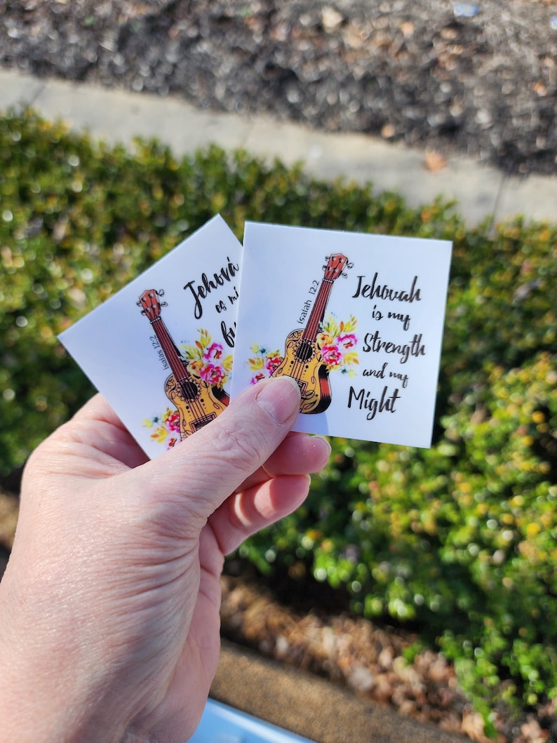 Square Vinyl Sticker - Jehovah is My Strength - Spanish or English - Etsy