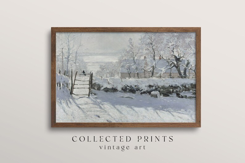 Vintage Art Print | Muted Snow Painting | Printable | #25 - Etsy
