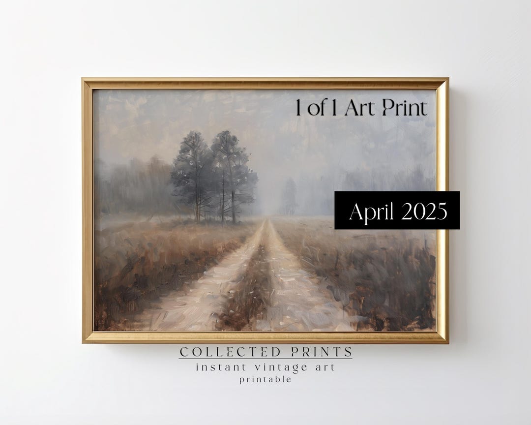 Vintage Inspired Original April 2025 Misty Pathway Print, Impressionist ...