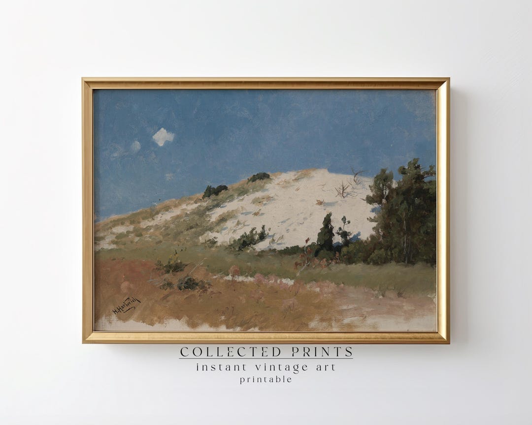 Vintage Barren Hillside Print, Impressionist Landscape, PRINTABLE Wall ...