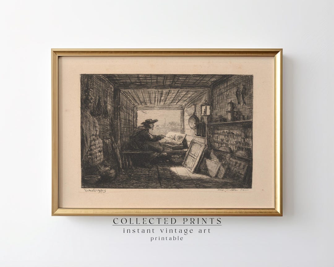 Vintage Artist Studio Print, Classic Etching, PRINTABLE Wall Art ...