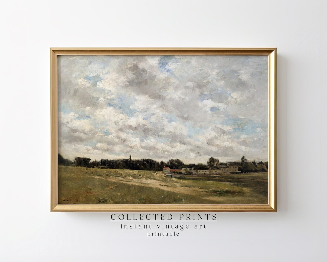 Vintage Rural Landscape Print, Impressionist, Downloadable Print ...