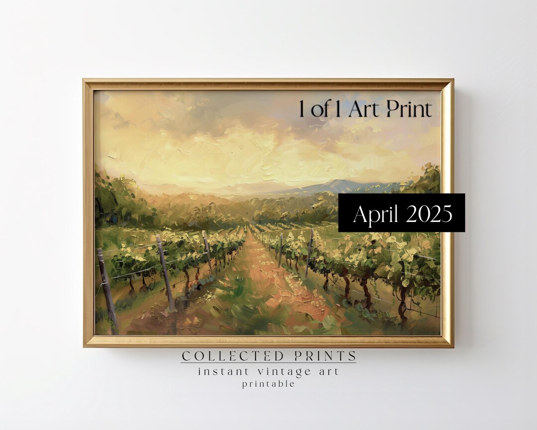 Vintage Inspired 1 of 1 April 2025 Vineyard Path Print, Impressionist ...