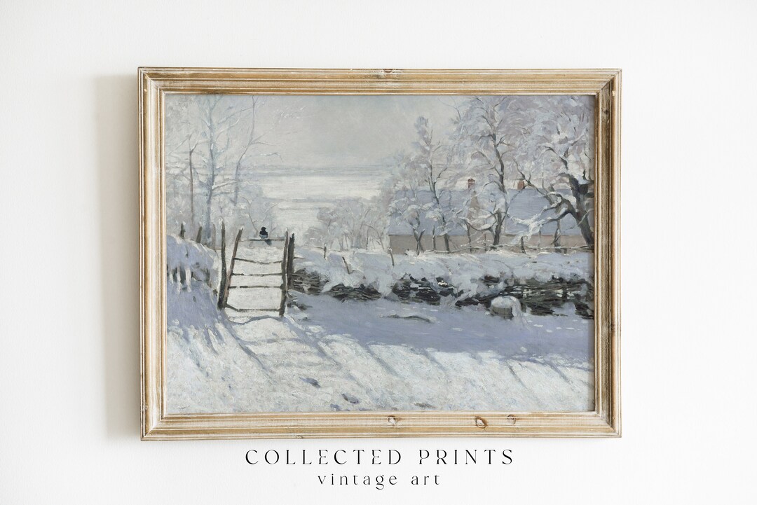 Vintage Art Print | Muted Snow Painting | Printable | #25 - Etsy