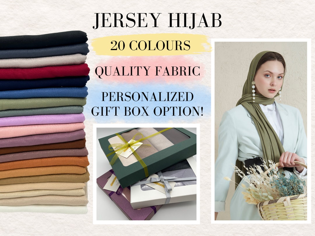 Premium Stretchy Jersey Hijab Set Personalized Gift Box for Her Quality ...