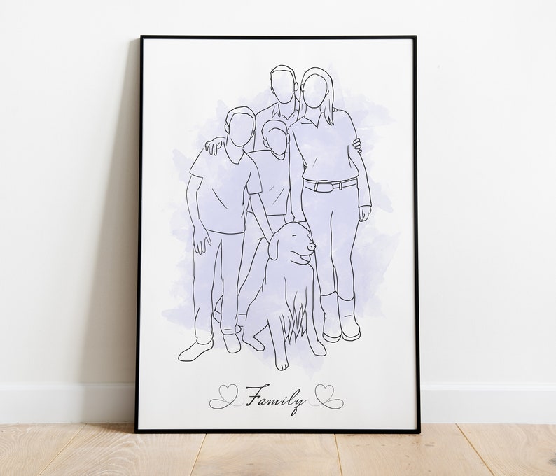 Custom Line Drawing Couple Line Art Custom Line Art Family - Etsy