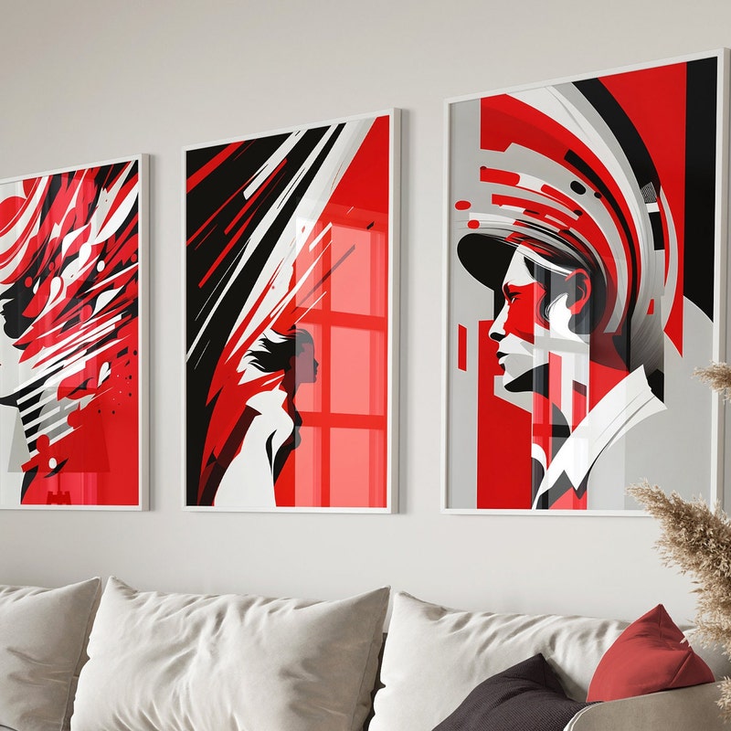 Red Wall Art - Etsy