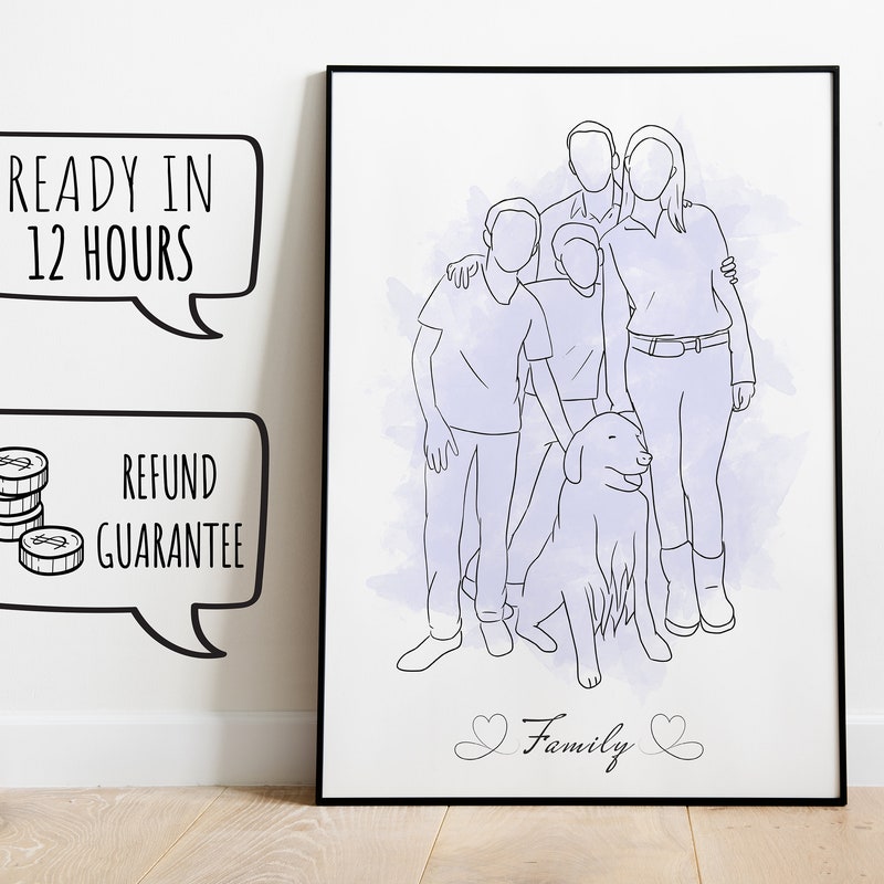 Family Line Drawing - Etsy