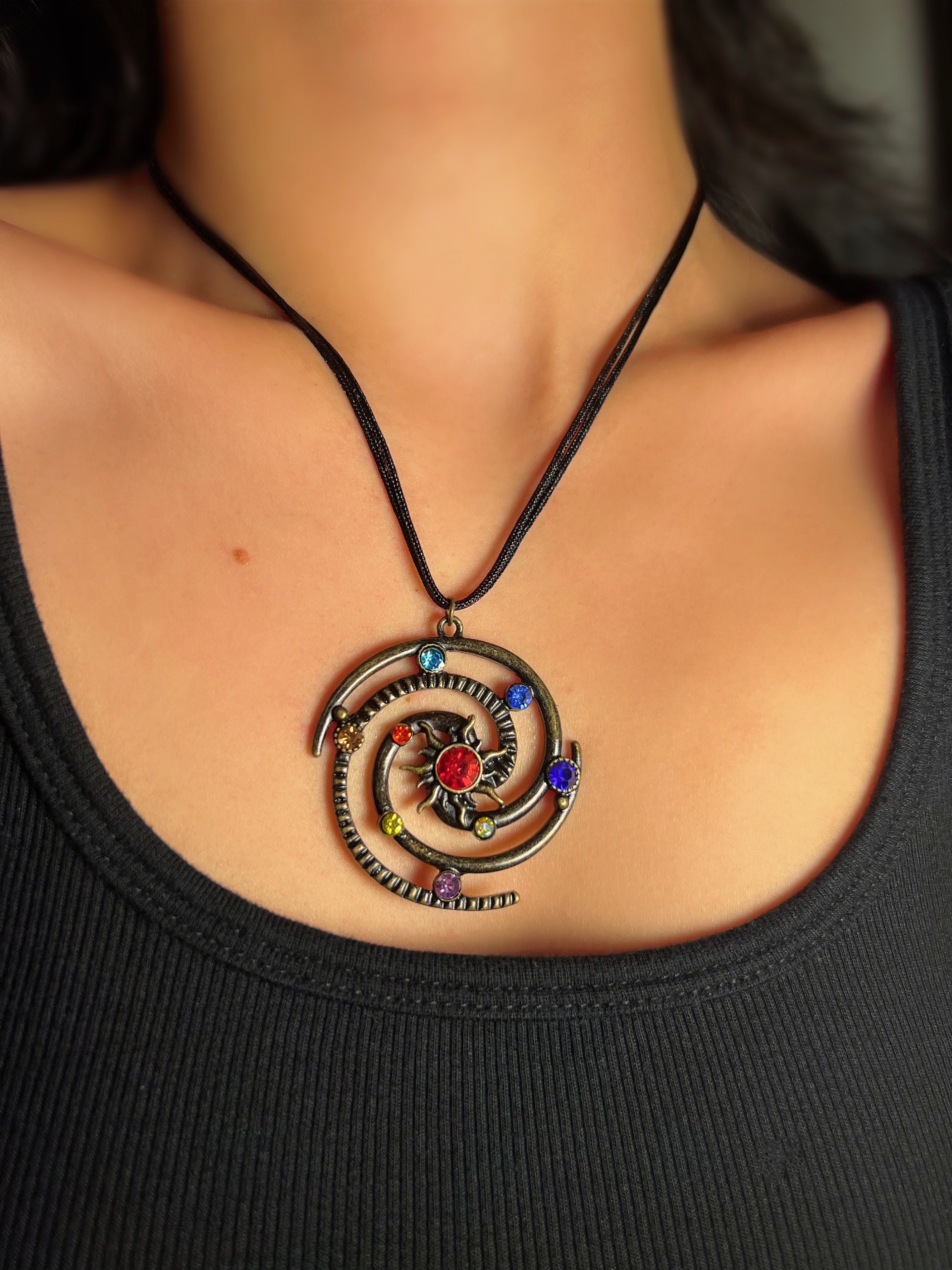 In Orbit: Cord Necklace With Solar System Pendant - Etsy