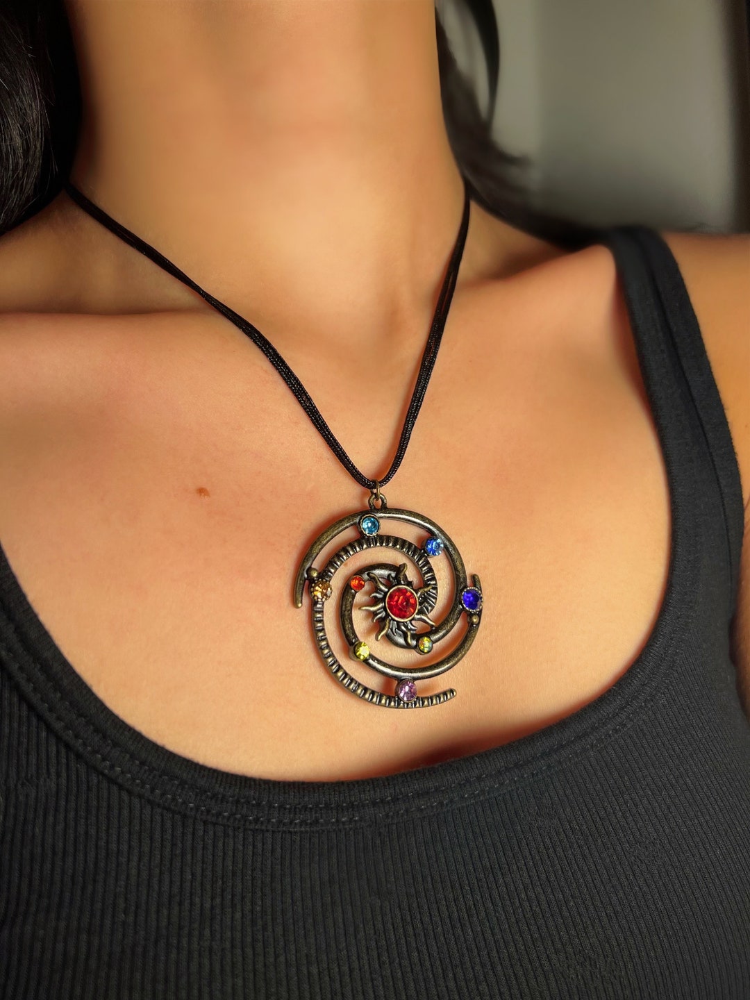 In Orbit: Cord Necklace With Solar System Pendant - Etsy