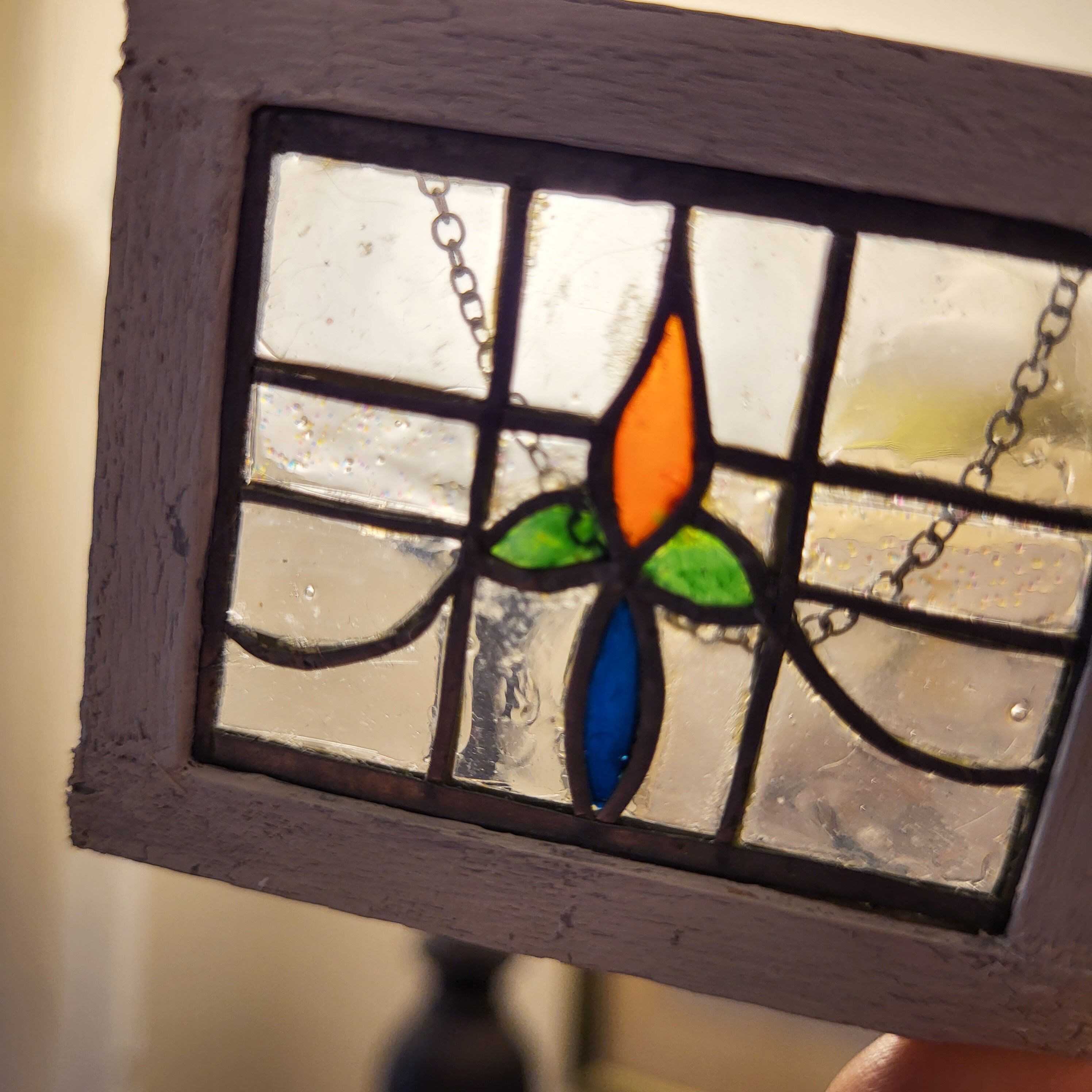 Miniature Stained Glass Window Light 1:12 Amber Blue and - Etsy