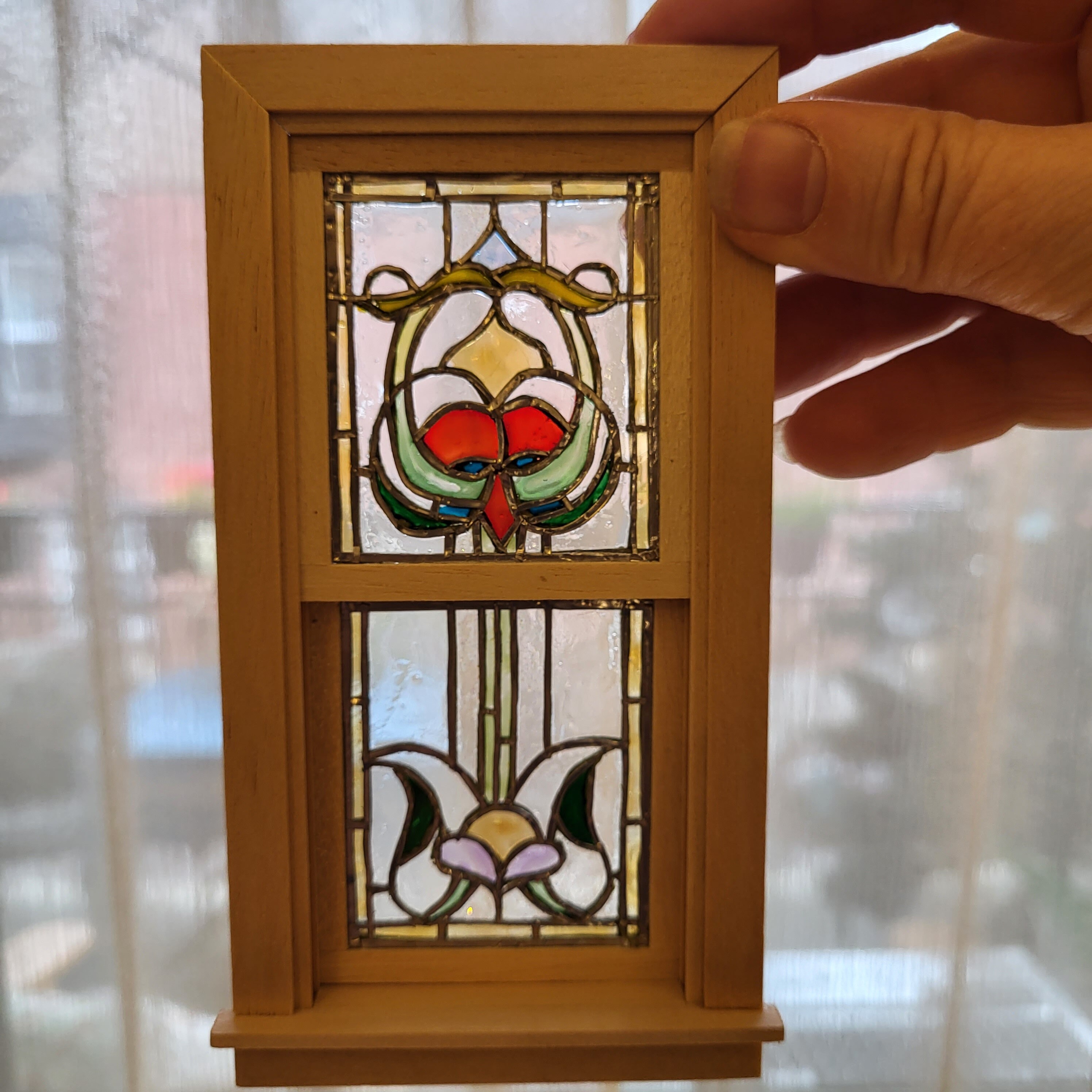 Miniature Stained Glass Double Hung Working Window 1:12 - Etsy