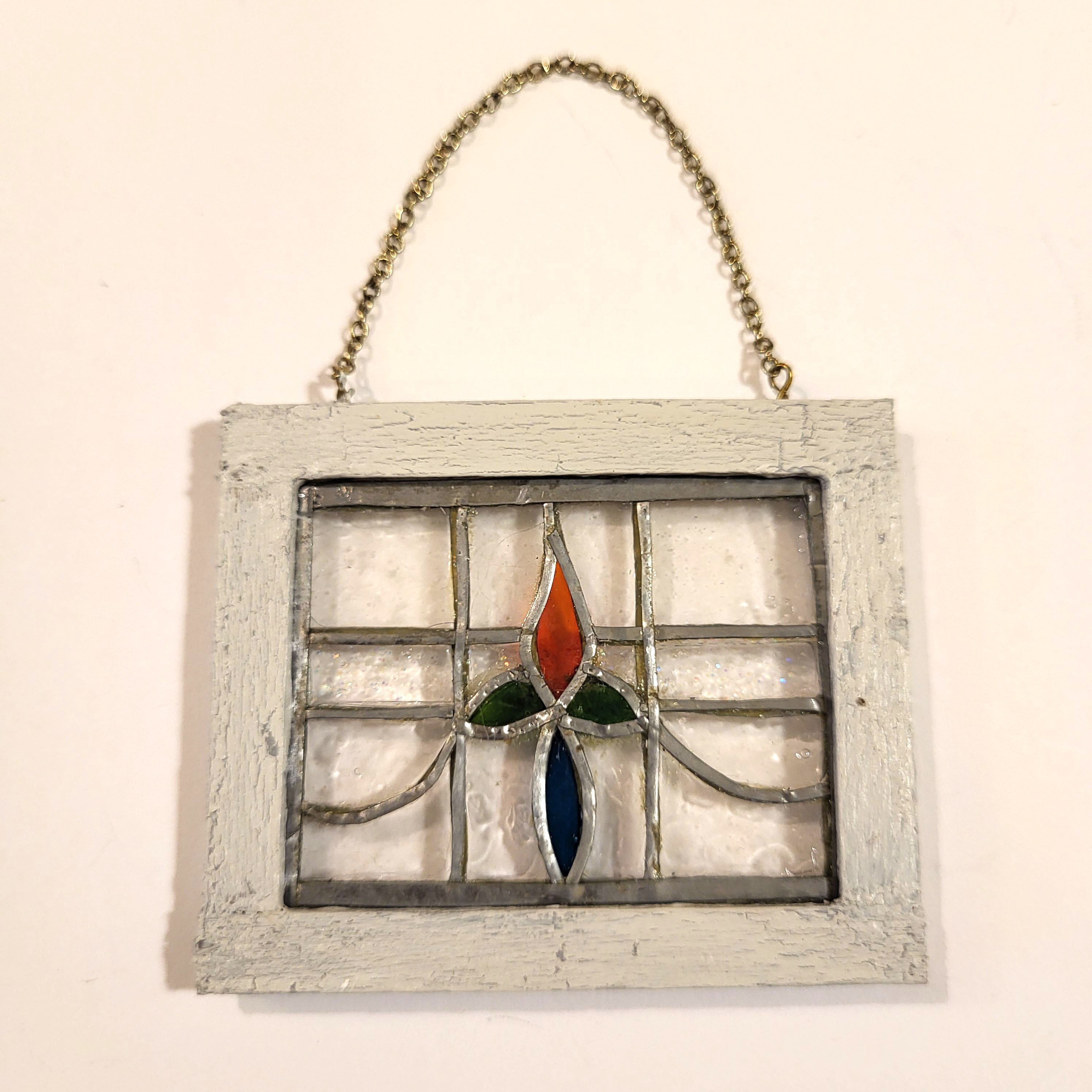 Miniature Stained Glass Window Light 1:12 Amber Blue and - Etsy