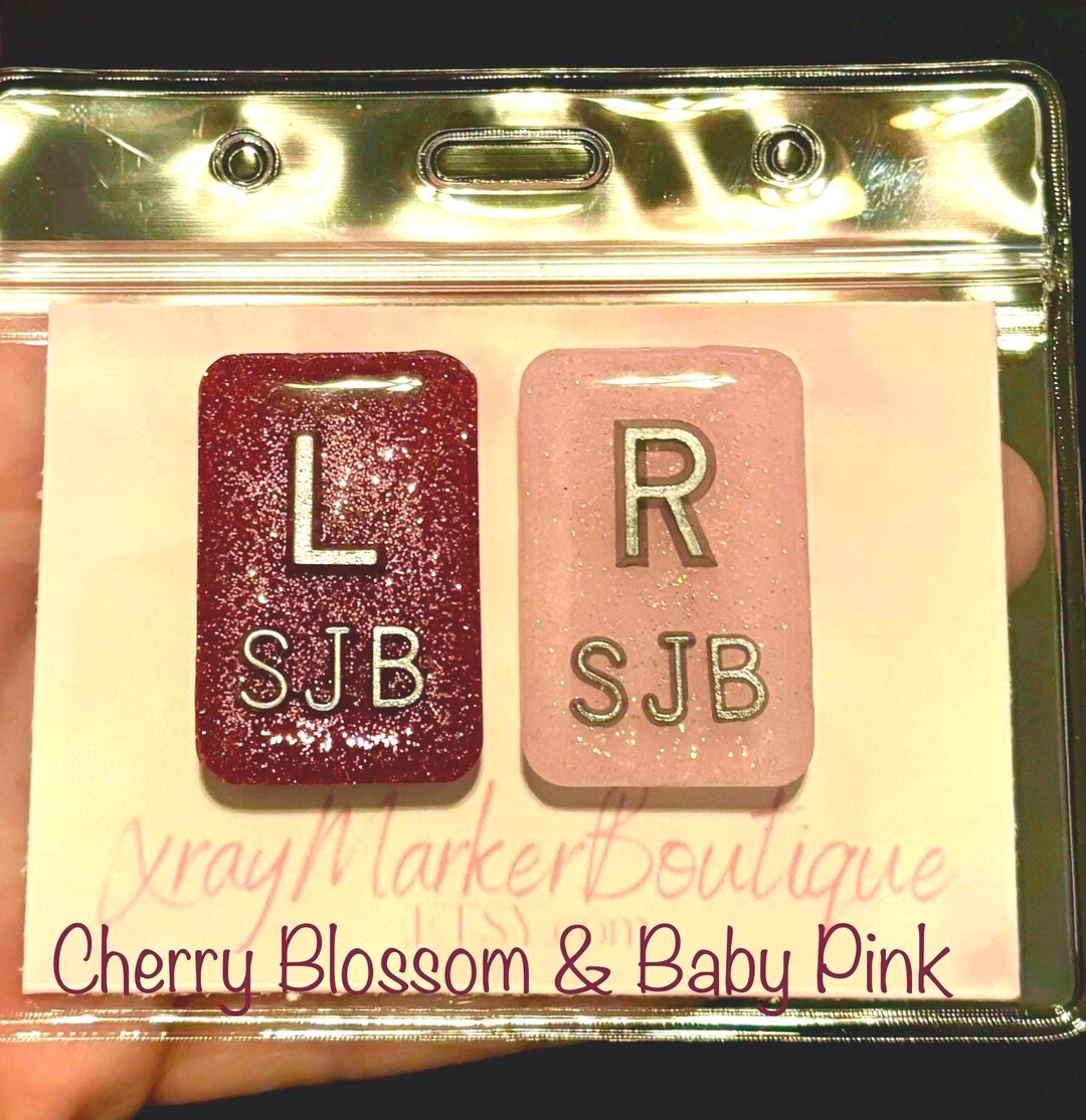 Pink Pearl Xray Marker Set. Pastel Pink Marker Holder and Adhesive ...