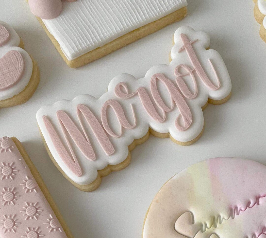 Customised Script Name Fondant Debosser and Cookie Cutter - Etsy Australia