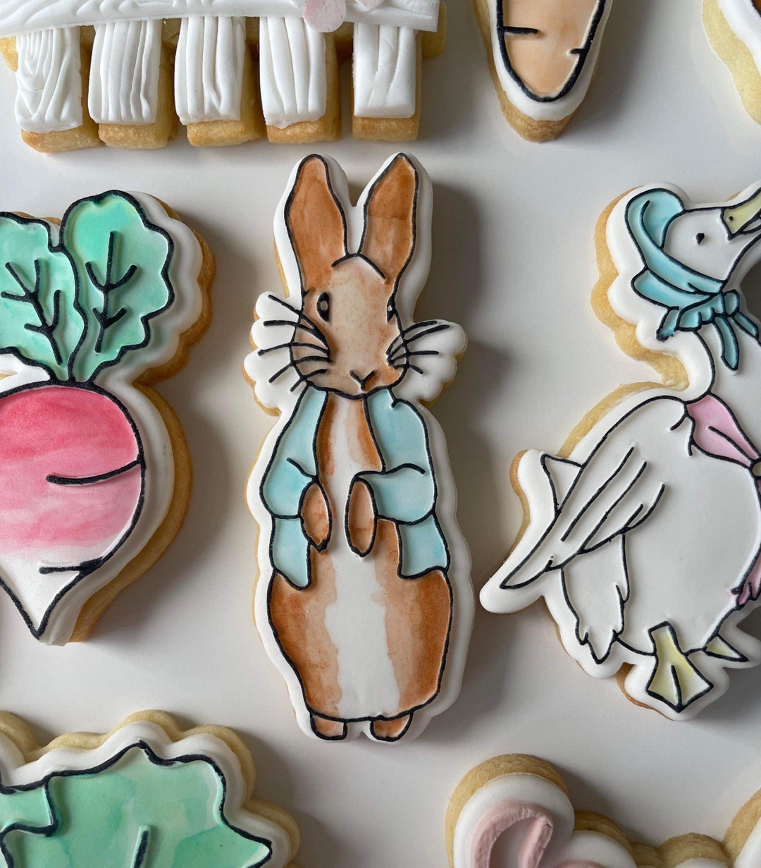 Peter Rabbit Cookie Cutter and Fondant Debosser Set. Lettuce. Raddish ...
