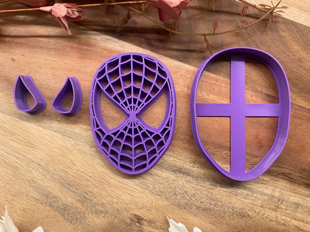 Spider-man Face With Separate Eyes Cookie Cutter and Fondant Embosser ...