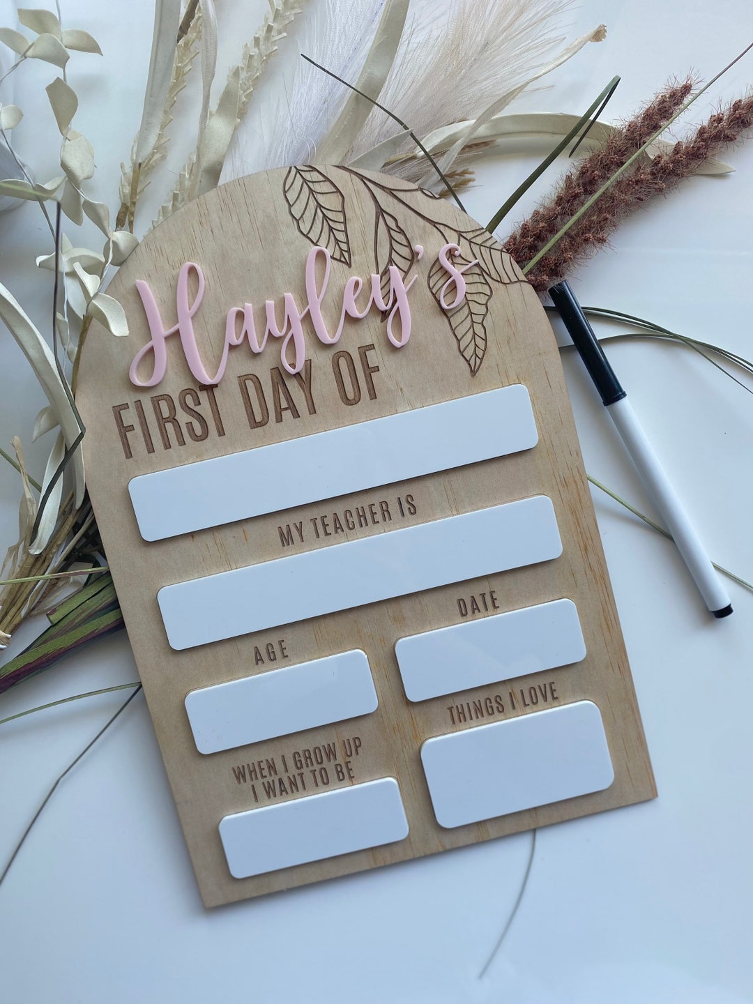 First Day of School/kindy/childcare Board | Photo Prop | Personalised ...