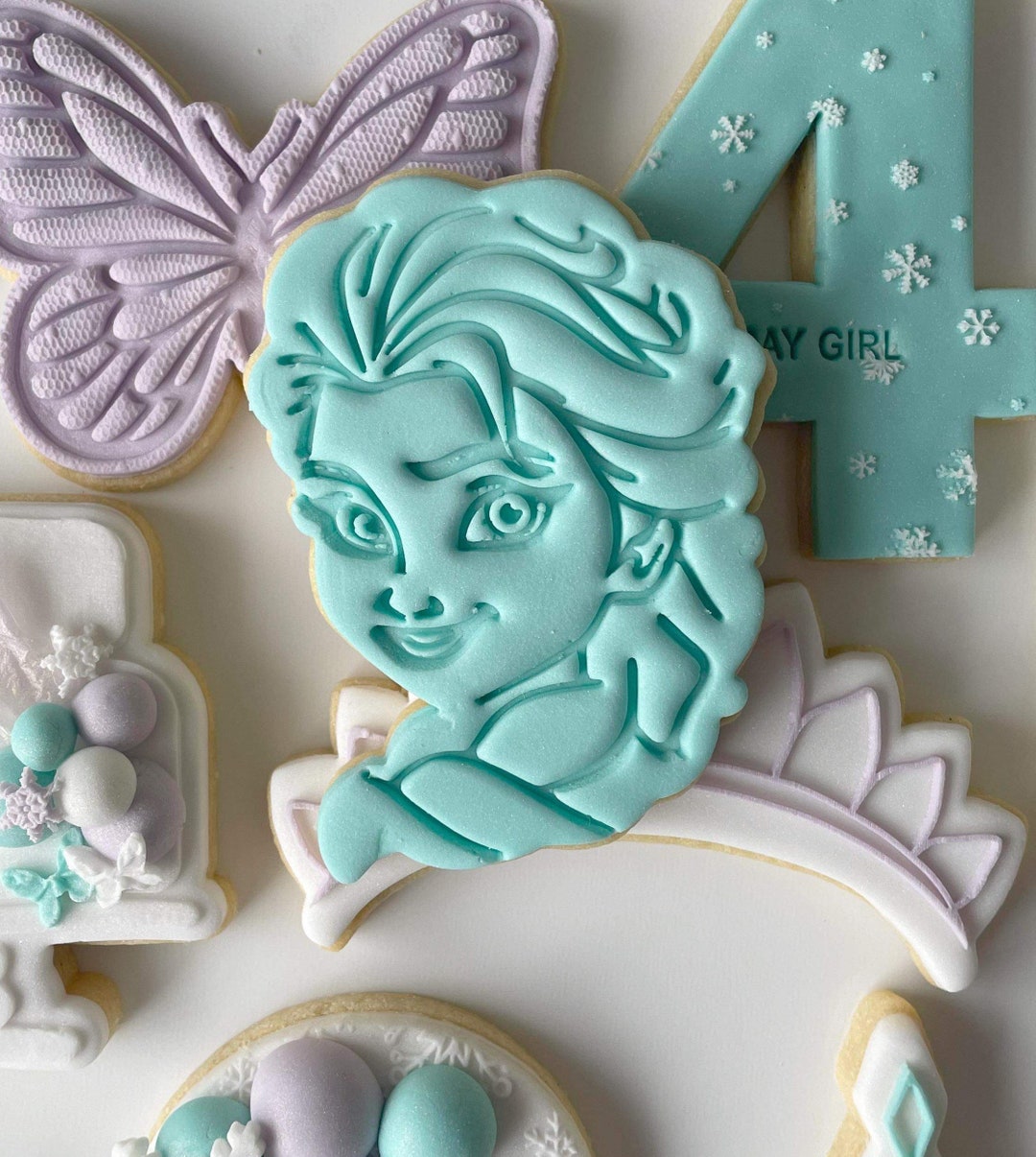 Frozen Elsa Cookie Cutter and Fondant Embosser Stamps - Etsy