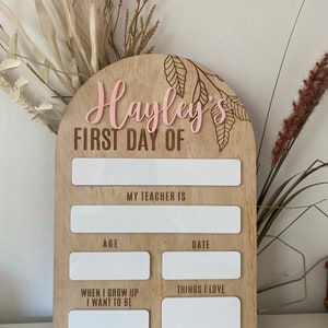 First Day of School/kindy/childcare Board | Photo Prop | Personalised ...
