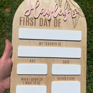 First Day of School/kindy/childcare Board | Photo Prop | Personalised ...