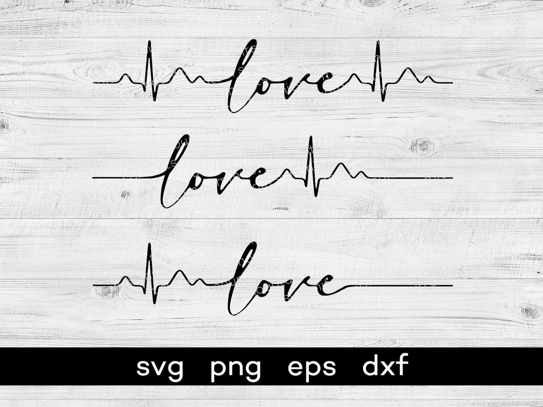 Love Heartbeat Svg, Love Ecg Svg, Ekg Pulse Line Valentines Svg, Cut ...