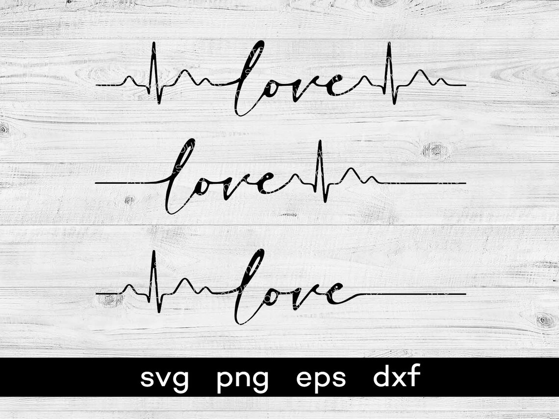 Love Heartbeat Svg, Love Ecg Svg, Ekg Pulse Line Valentines Svg, Cut ...