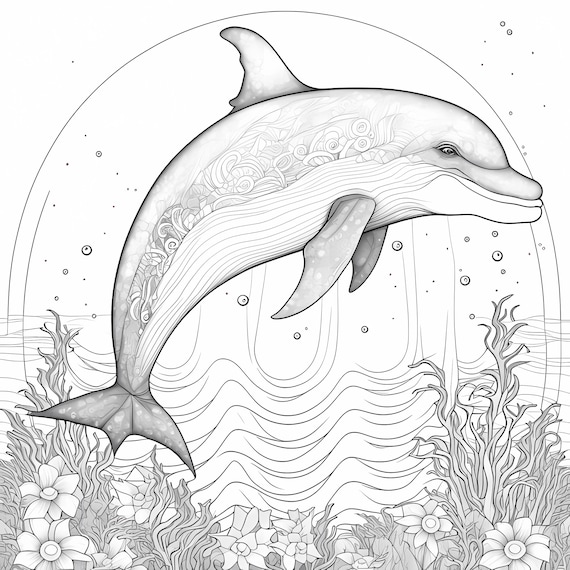 Realistic Dolphin Coloring Pages