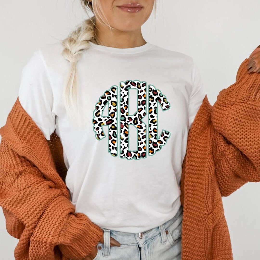 Autumn Cheetah Print Monogram Transfer, HTV, Fall Vinyl Monogram ...